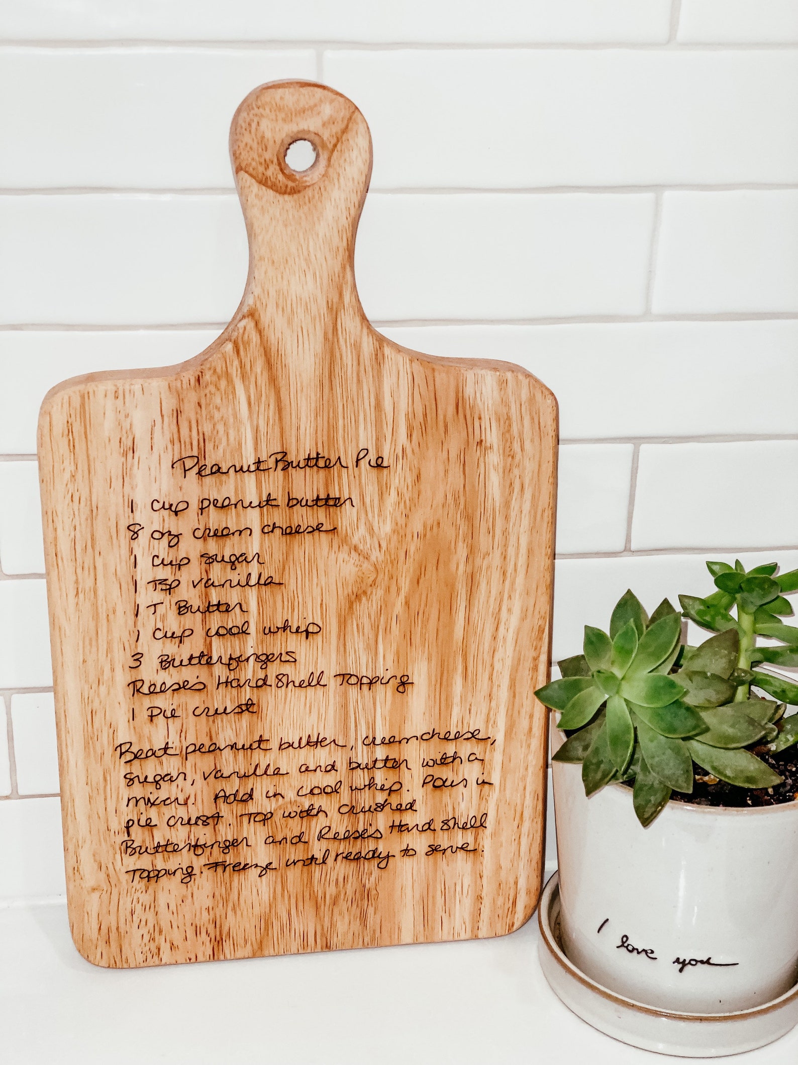 Handwritten Laser Engraved Recipe Cutting Board Charcuterie | Etsy