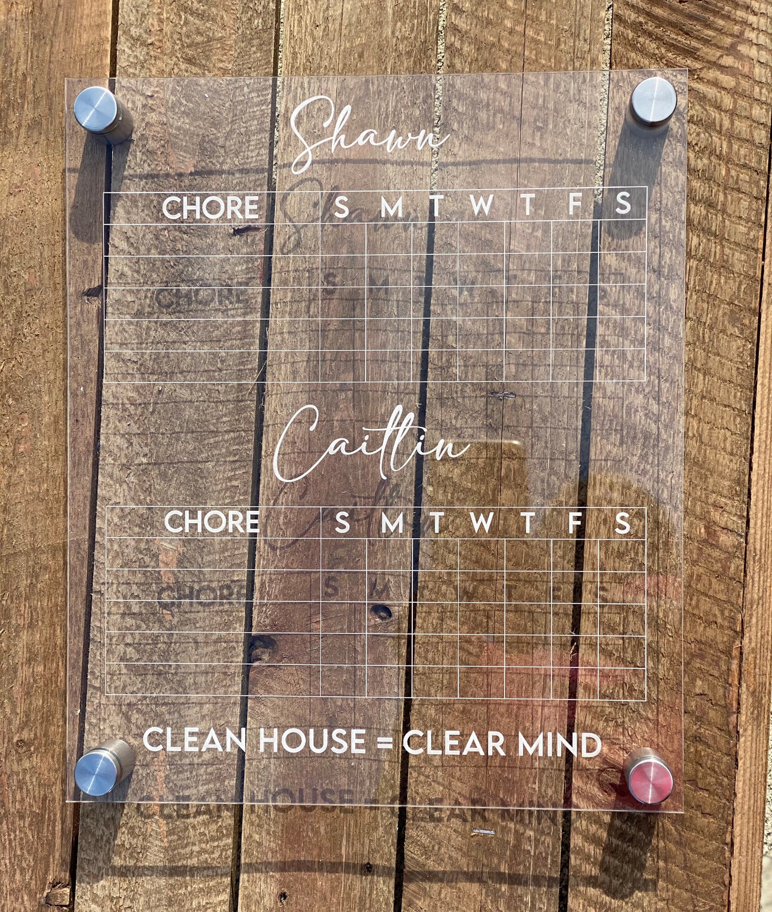 Personalized Acrylic Chore Chart Dry Erase Board | Etsy