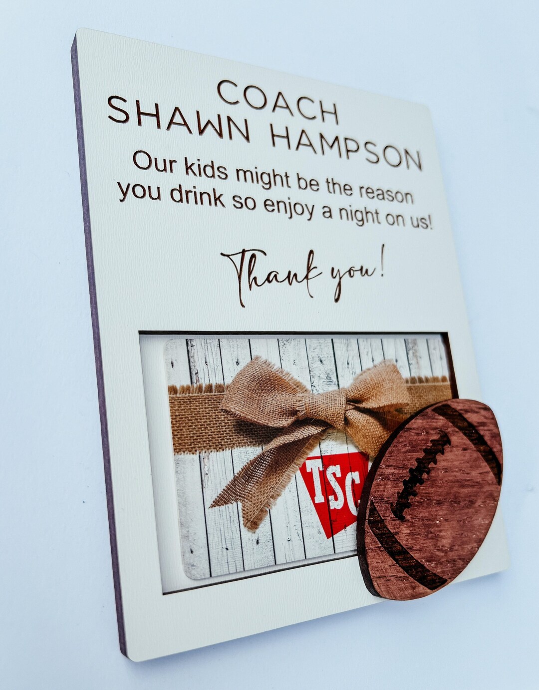 Personalized Football Gift Card Holder, Football Coach Gift - Etsy