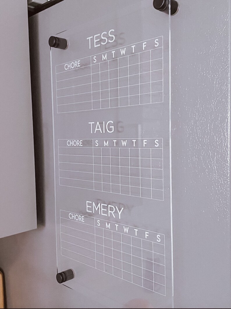 Personalized Acrylic Chore Chart Dry Erase Board - Etsy