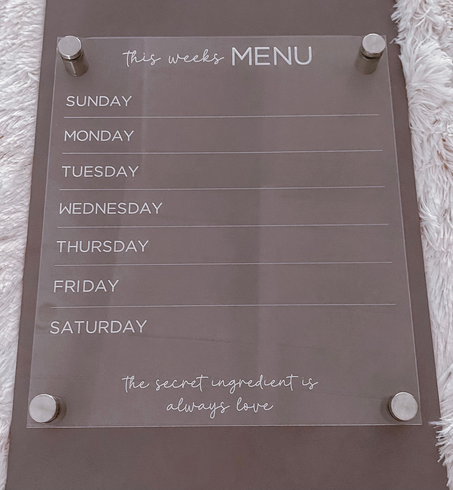 Menu Board Dry Erase Acrylic customize With Your Favorite - Etsy