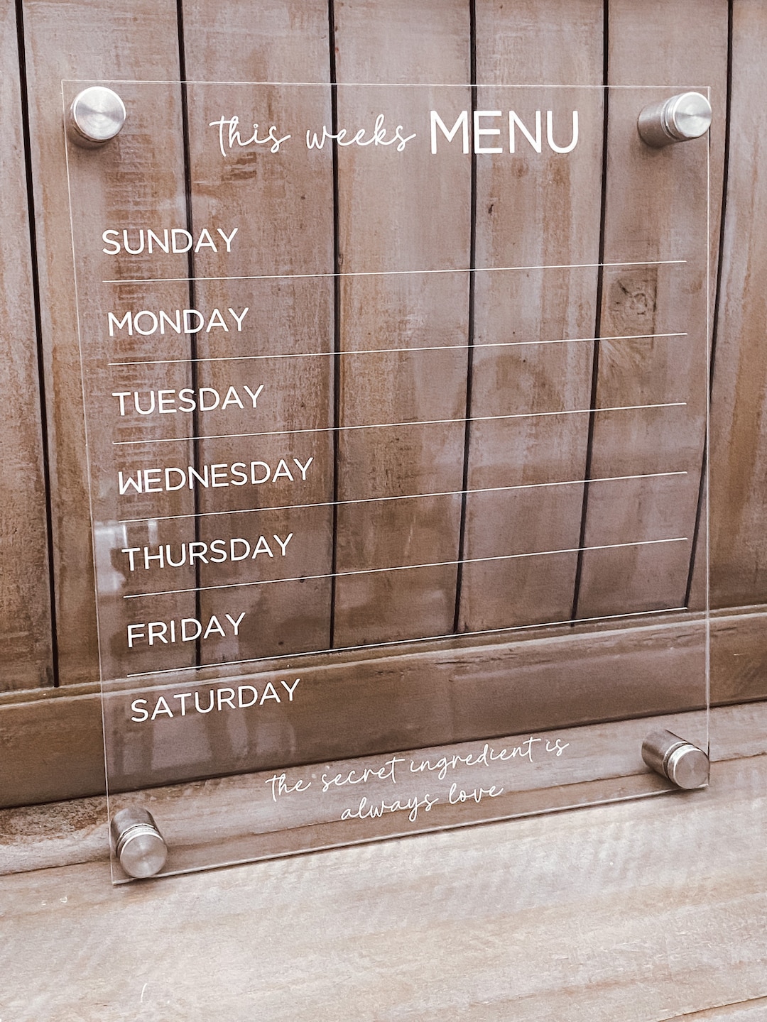 Menu Board | Dry Erase Acrylic |customize With Your Favorite Quote - Etsy