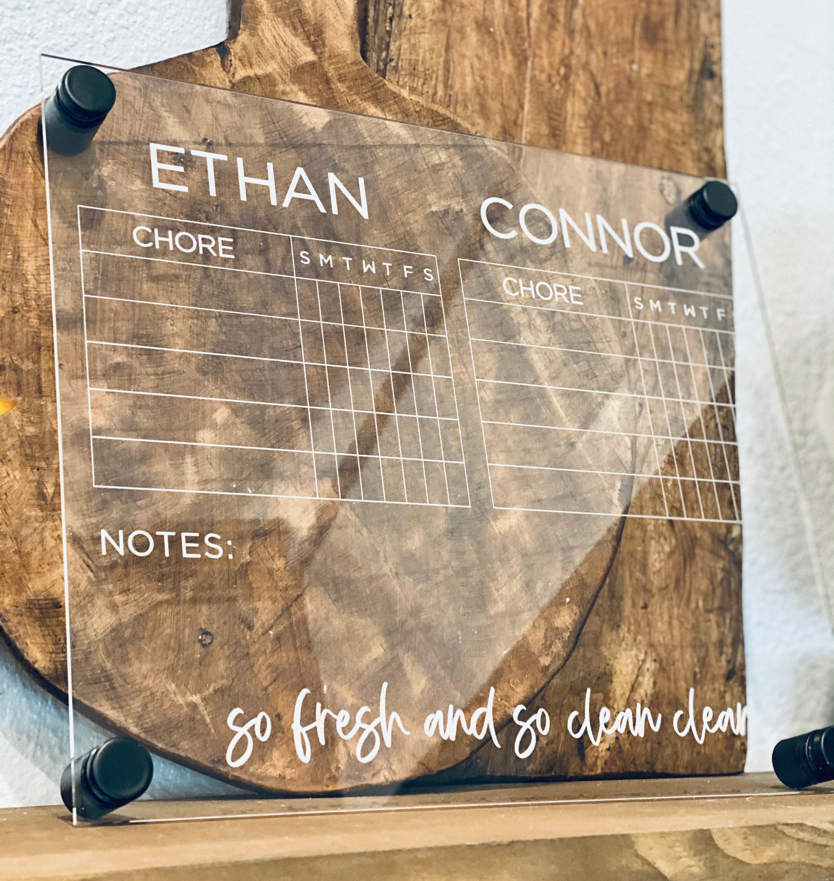 Personalized Acrylic Chore Chart Dry Erase Board - Etsy