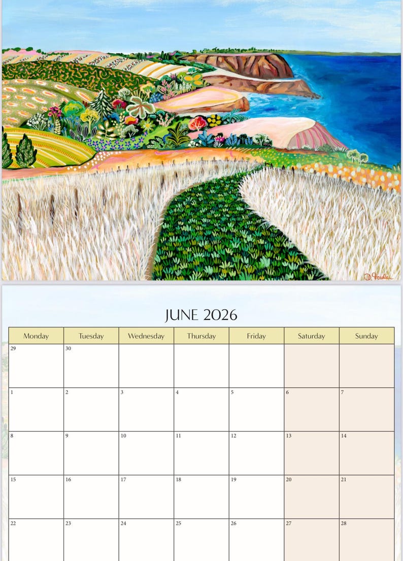 2026 Art Wall Calendar – A4 Landscape With 12 Art Prints & Monthly ...
