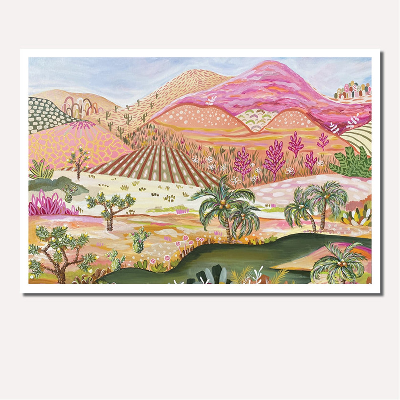 Desert Oasis - Abstract Landscape Print - UNFRAMED - Etsy Australia