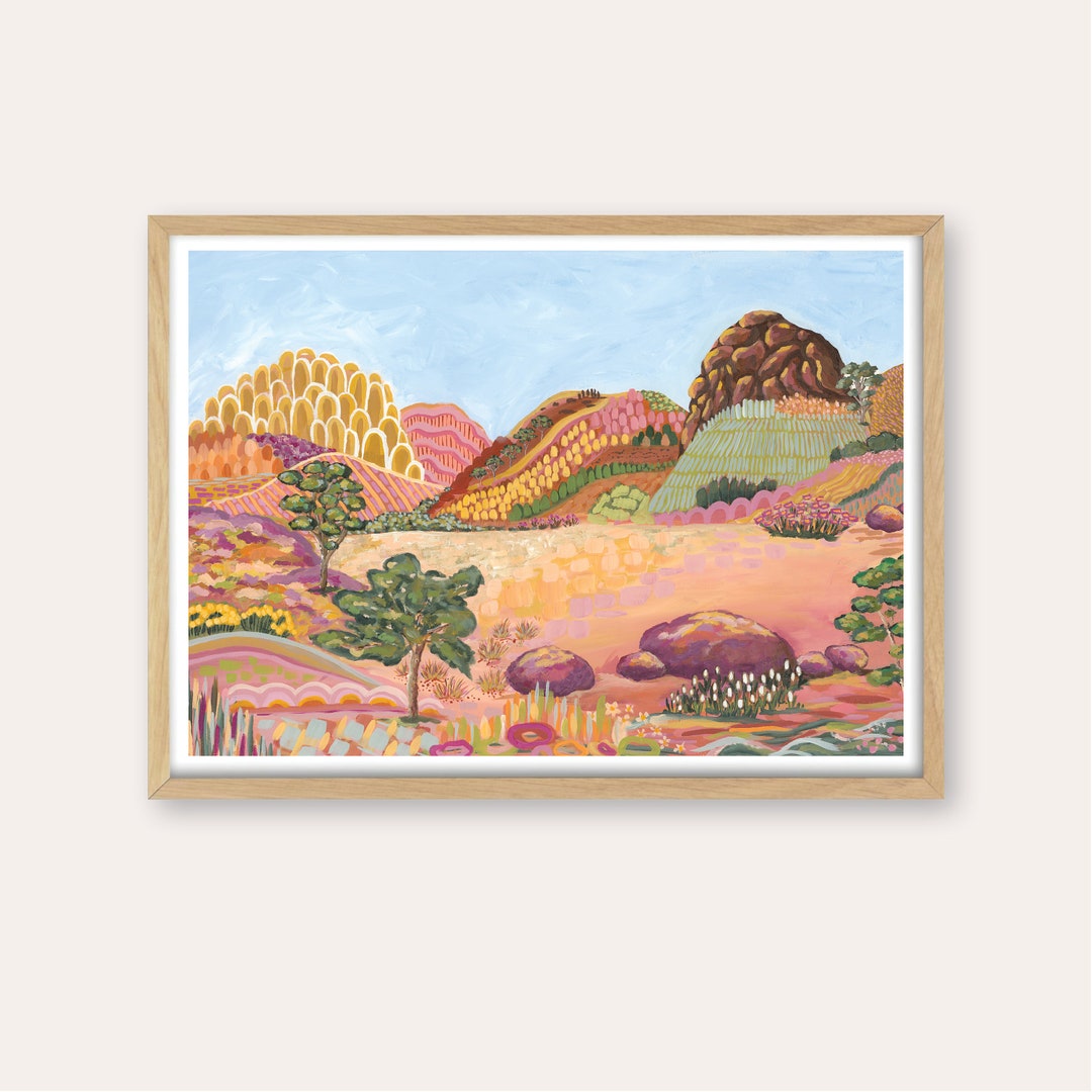 Earthy Outback Landscape Ranges - Art Print - Etsy Australia