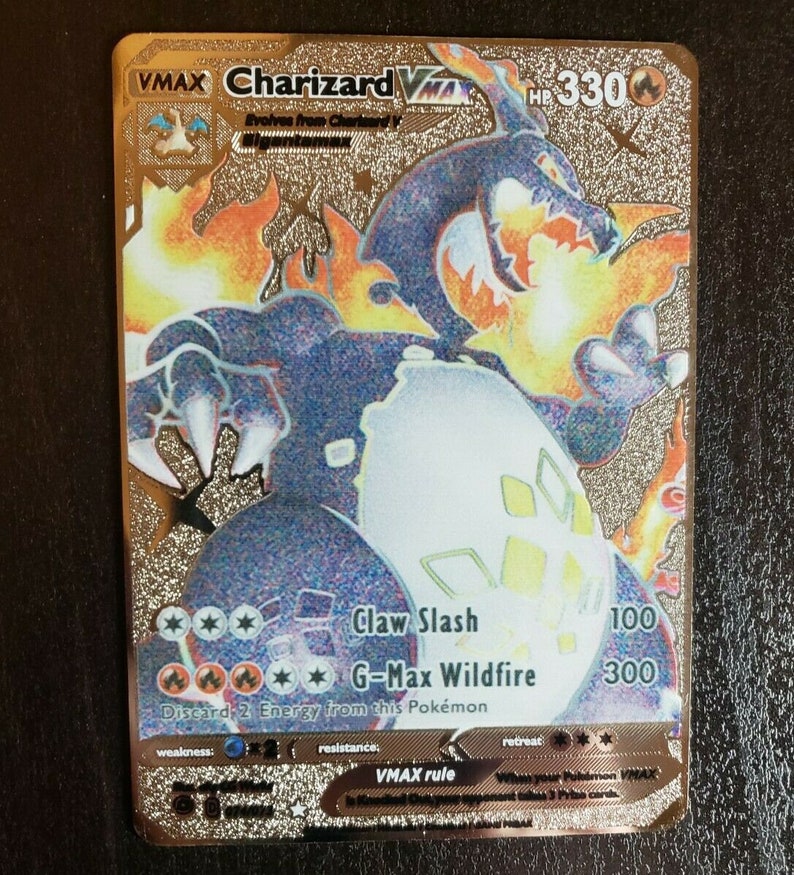 Shiny Charizard VMax 308 Custom Metal Pokemon Card V 074/073 | Etsy