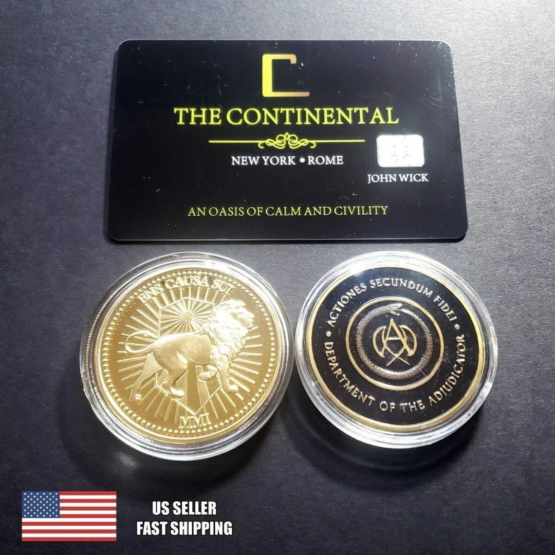 John Wick Coin Set: the Continental & Adjudicator Coins Hotel - Etsy