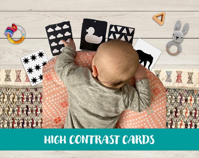 Sensory Baby Cards for Infant Flashcards for Newborn High Contrast ...