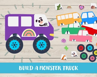 Monster Car Craft Printable Template Transportation Craft Monster Car ...