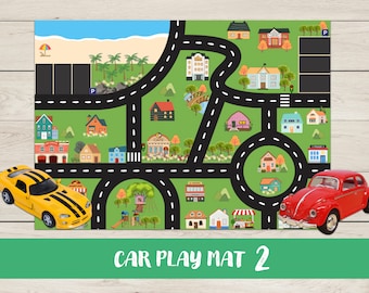 Car Play Mat for Micro Toy Cars. Design 1: Roundabout. - Etsy