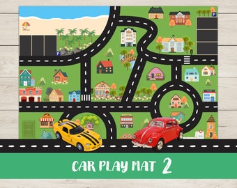 Car Play Mat Printable BUNDLE: Sets 1, 2 and 3. for Mini Toy Cars. Road ...