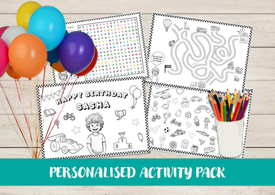 Personalized Activity Pack - Etsy