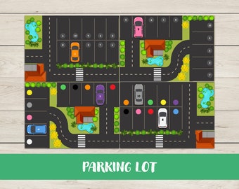 Parking Lot Road Maps Folder Game or Busy Bag for Hot Wheels Cars - Etsy