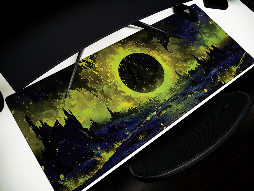 The Gate of Hell, Desk Pad, Mouse Pad, Desk Mat, Dark Fantasy Landscape ...