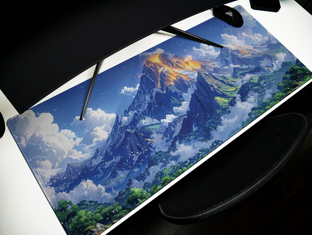 Titan Peaks, Desk Pad, Mouse Pad, Desk Mat, Volcanic Eruption Art ...