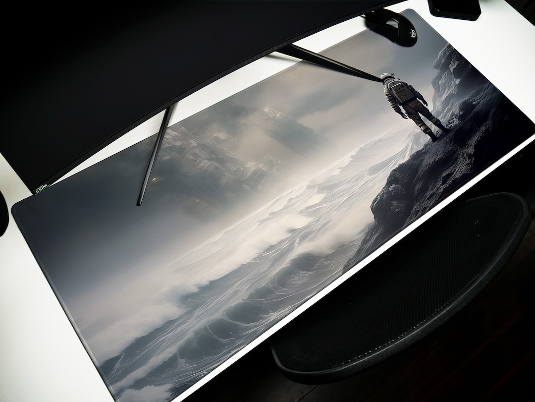 Astronaut Alien Landscape Desk Mat: Vivid Contemporary Art Mouse Pad - Etsy