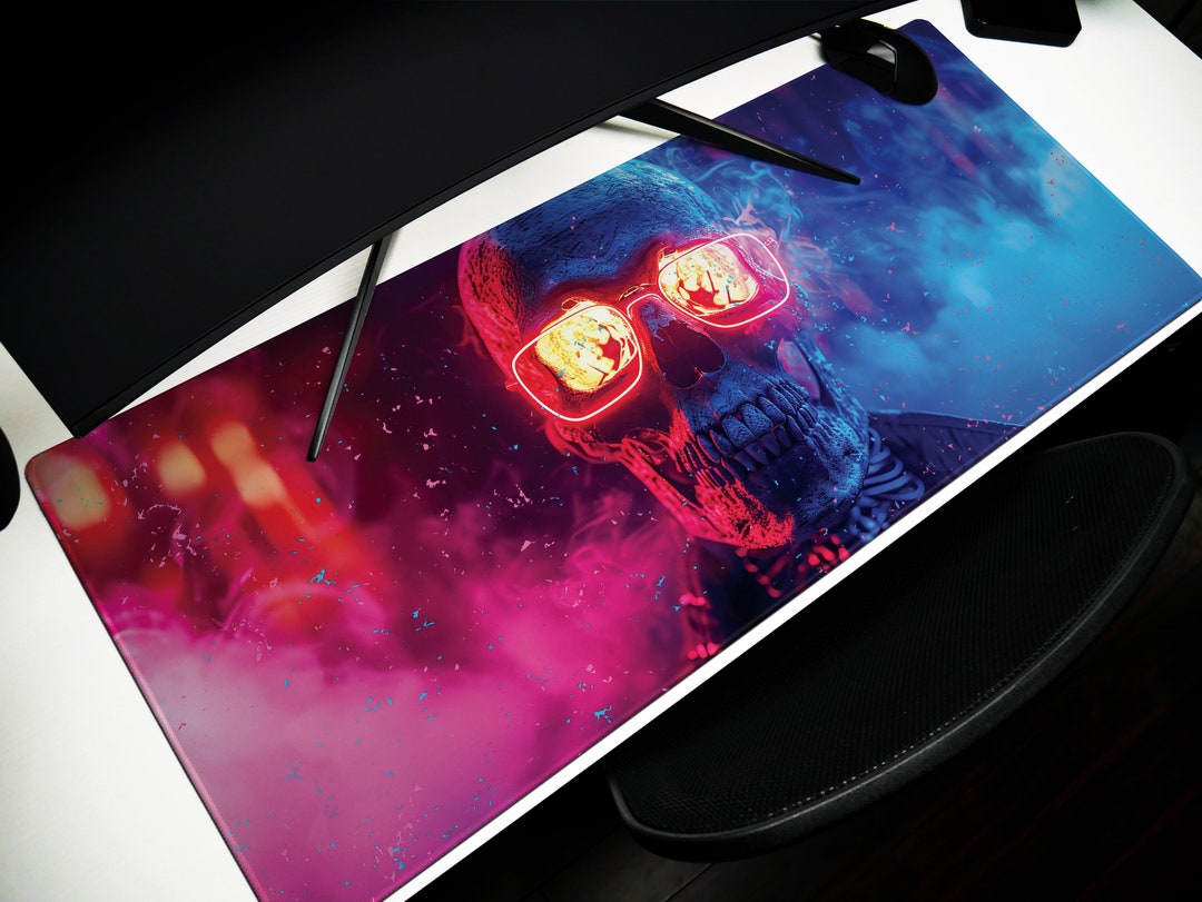 Neon Phantom Design 3, Desk Pad, Mouse Pad, Desk Mat, Surreal Cyber ...