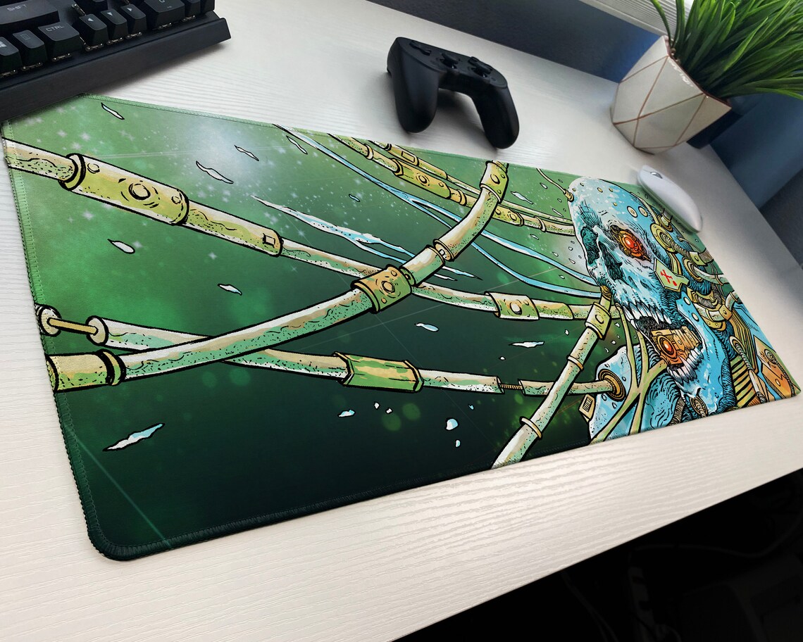 Cyber Skull Mouse pad Large Desk Mat Desk Cover Extended | Etsy