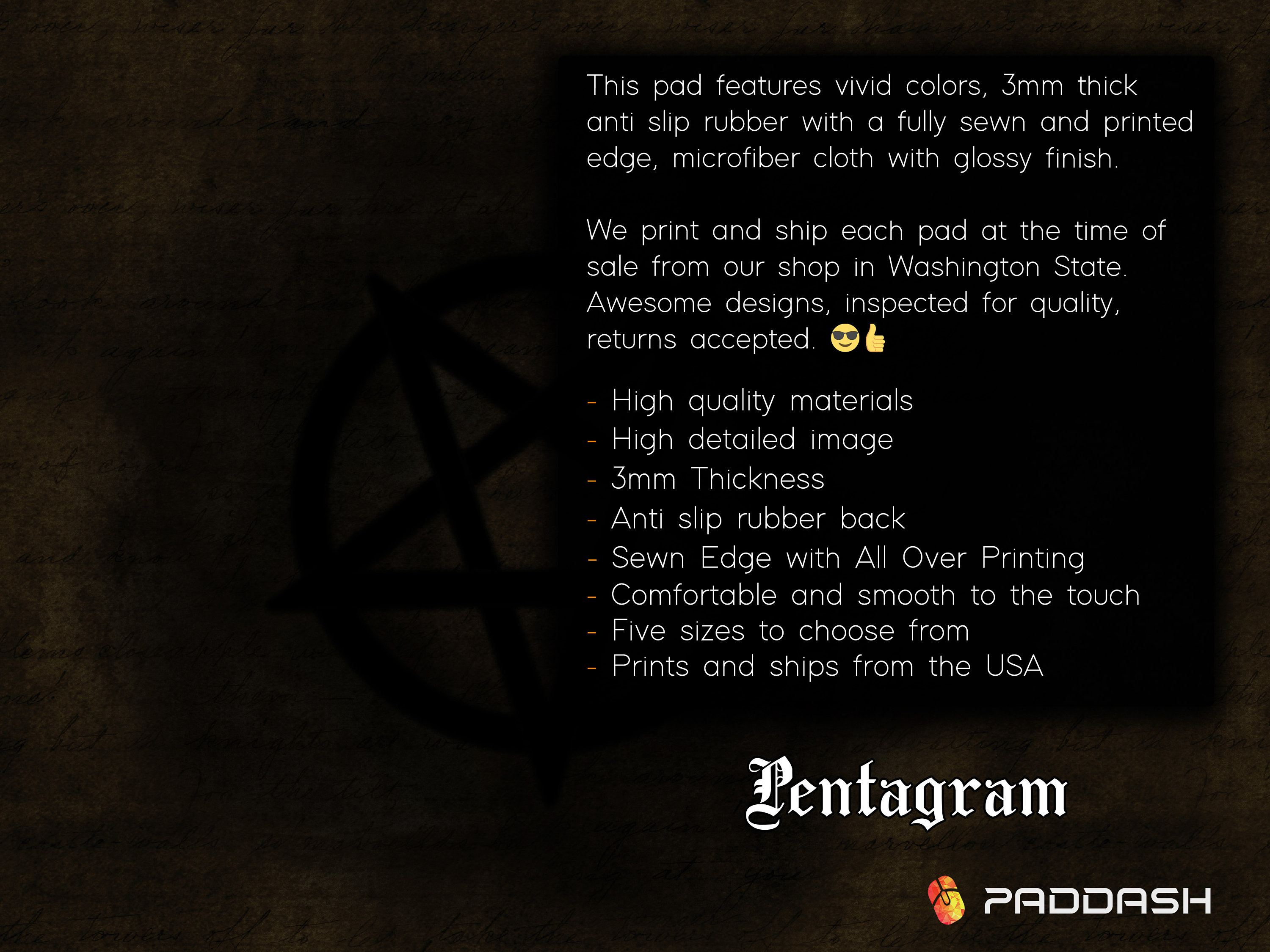 Pentagram Mouse Pad and Desk Mat the Perfect Gift for Gamers - Etsy