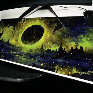 The Gate of Hell, Desk Pad, Mouse Pad, Desk Mat, Dark Fantasy Landscape ...