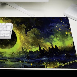 The Gate of Hell, Desk Pad, Mouse Pad, Desk Mat, Dark Fantasy Landscape ...