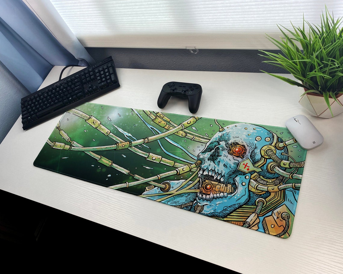 Cyber Skull Mouse pad Large Desk Mat Desk Cover Extended | Etsy