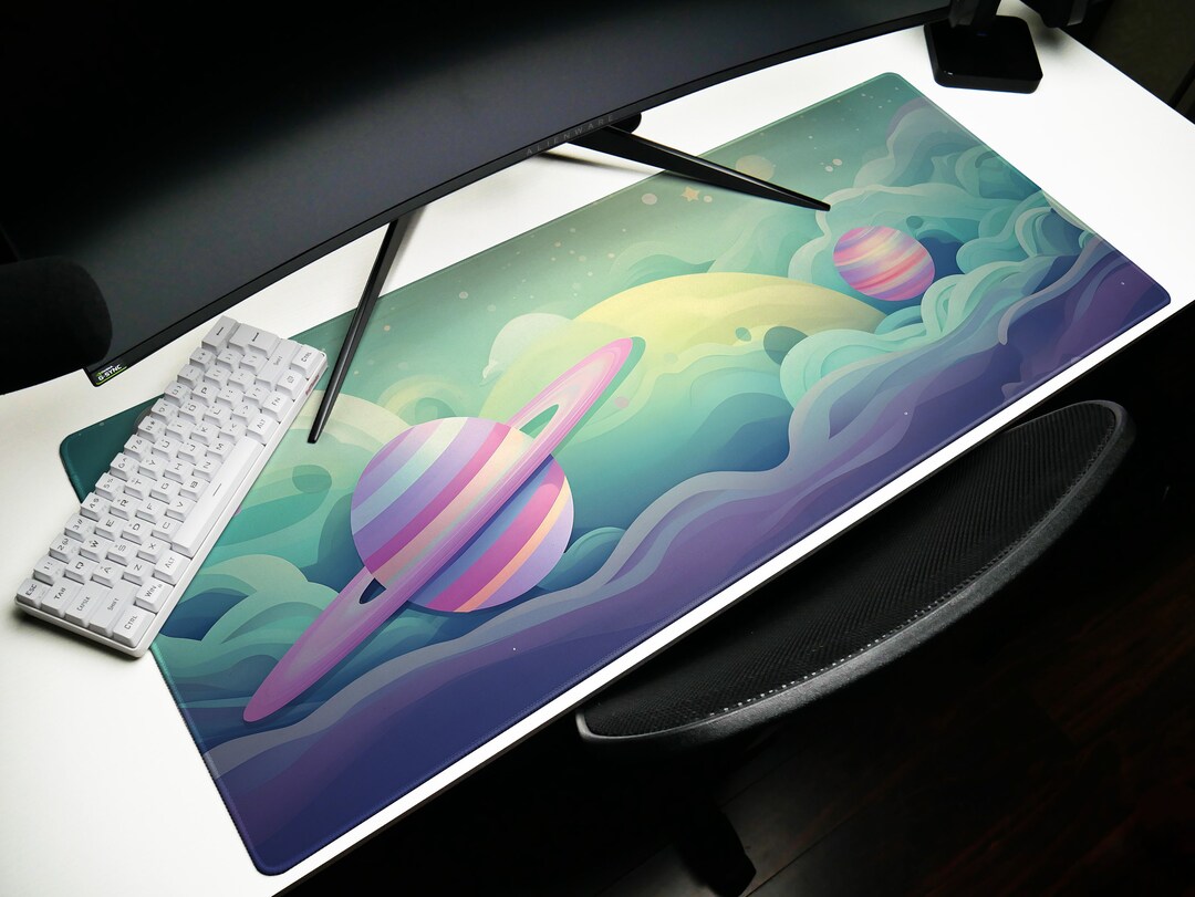 Spiral Space Desk Pad and Mouse Pad, Desk Mat, Solar System Nebula ...