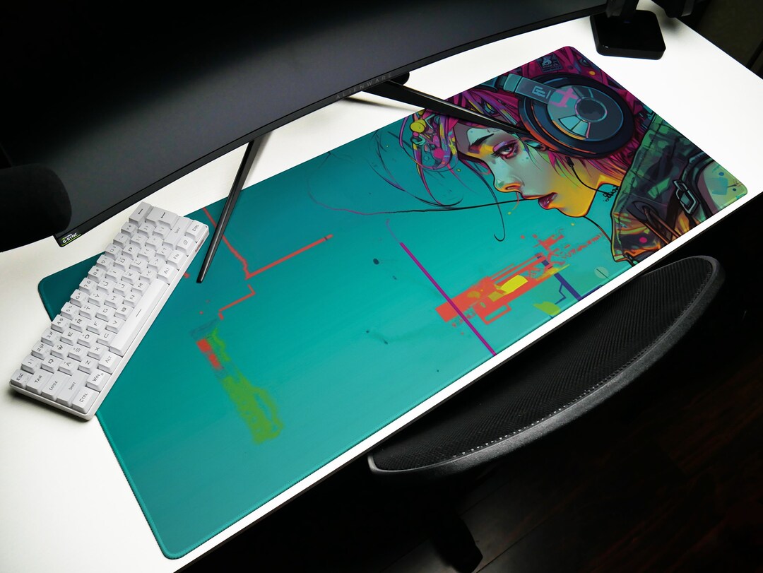 Cyberpunk Gaze Neon Lights Mouse Pad and Desk Mat the Perfect - Etsy