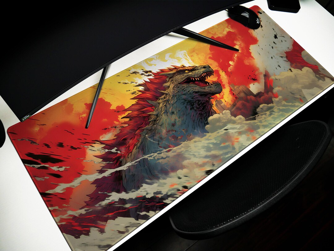 Fierce Godzilla Desk Pad: Roaring Monster Mouse Pad - Etsy