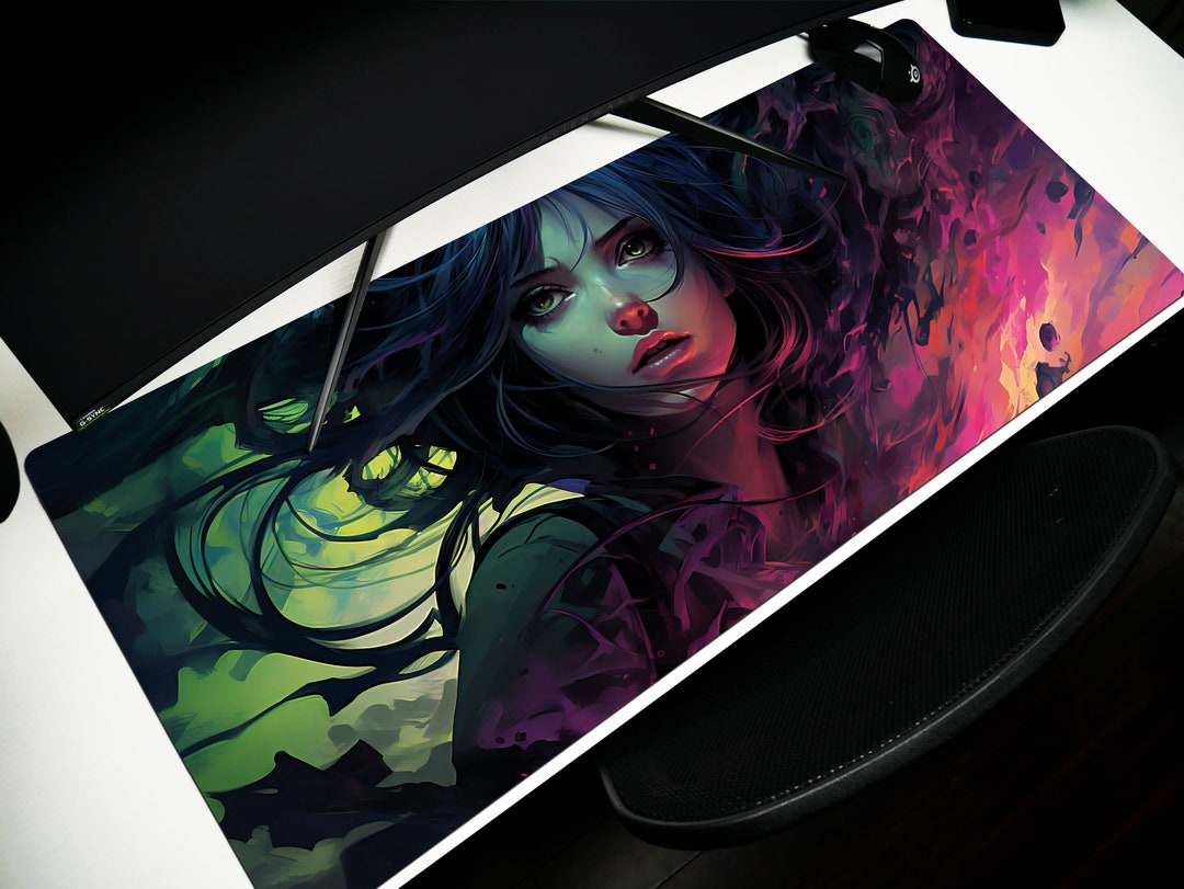 Mystic Anime Character Desk Pad, Mouse Pad, Desk Mat, Vibrant ...