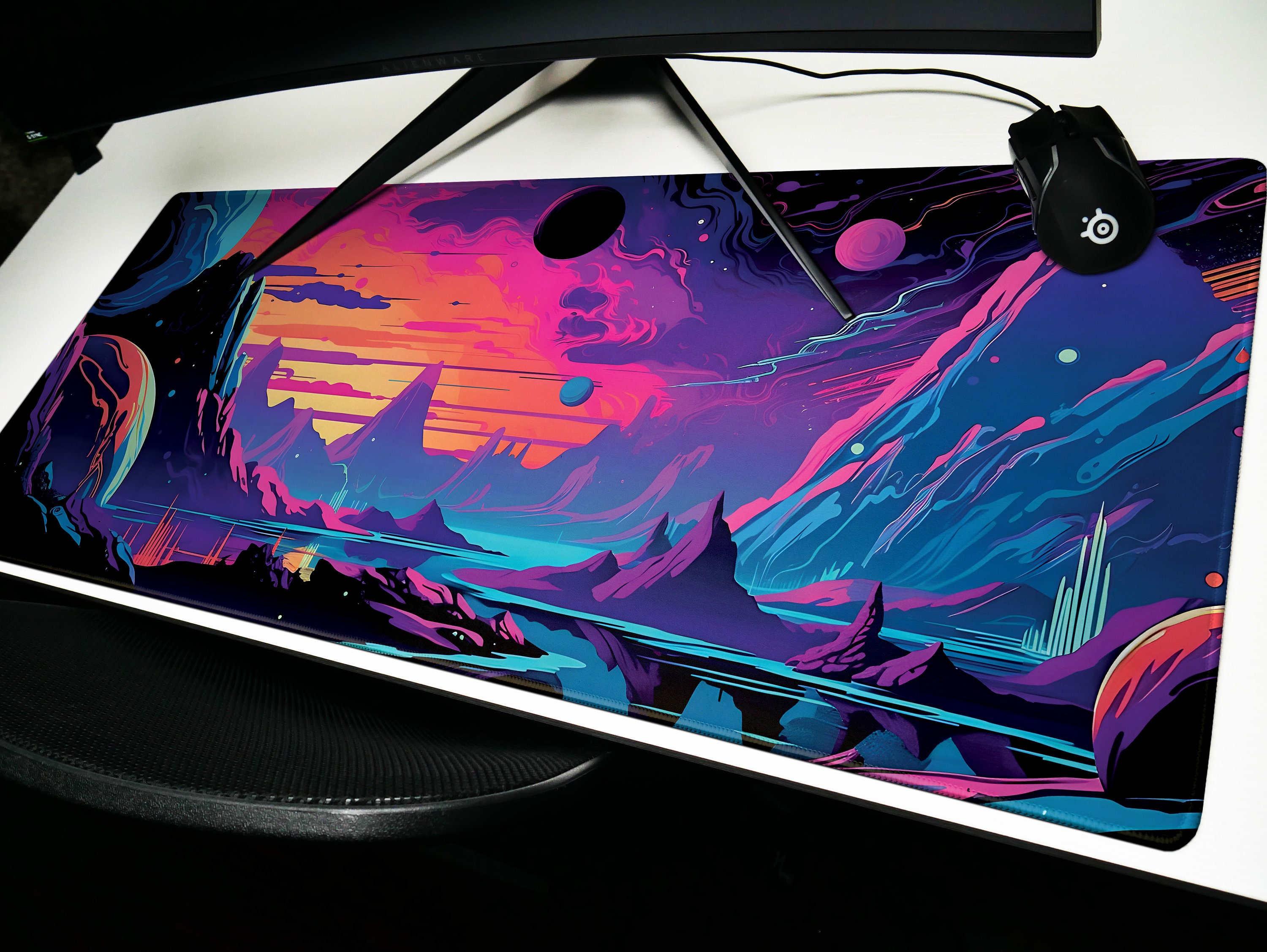 Alien Skyline Mouse Pad & Desk Mat: Vibrant Colors Dynamic - Etsy