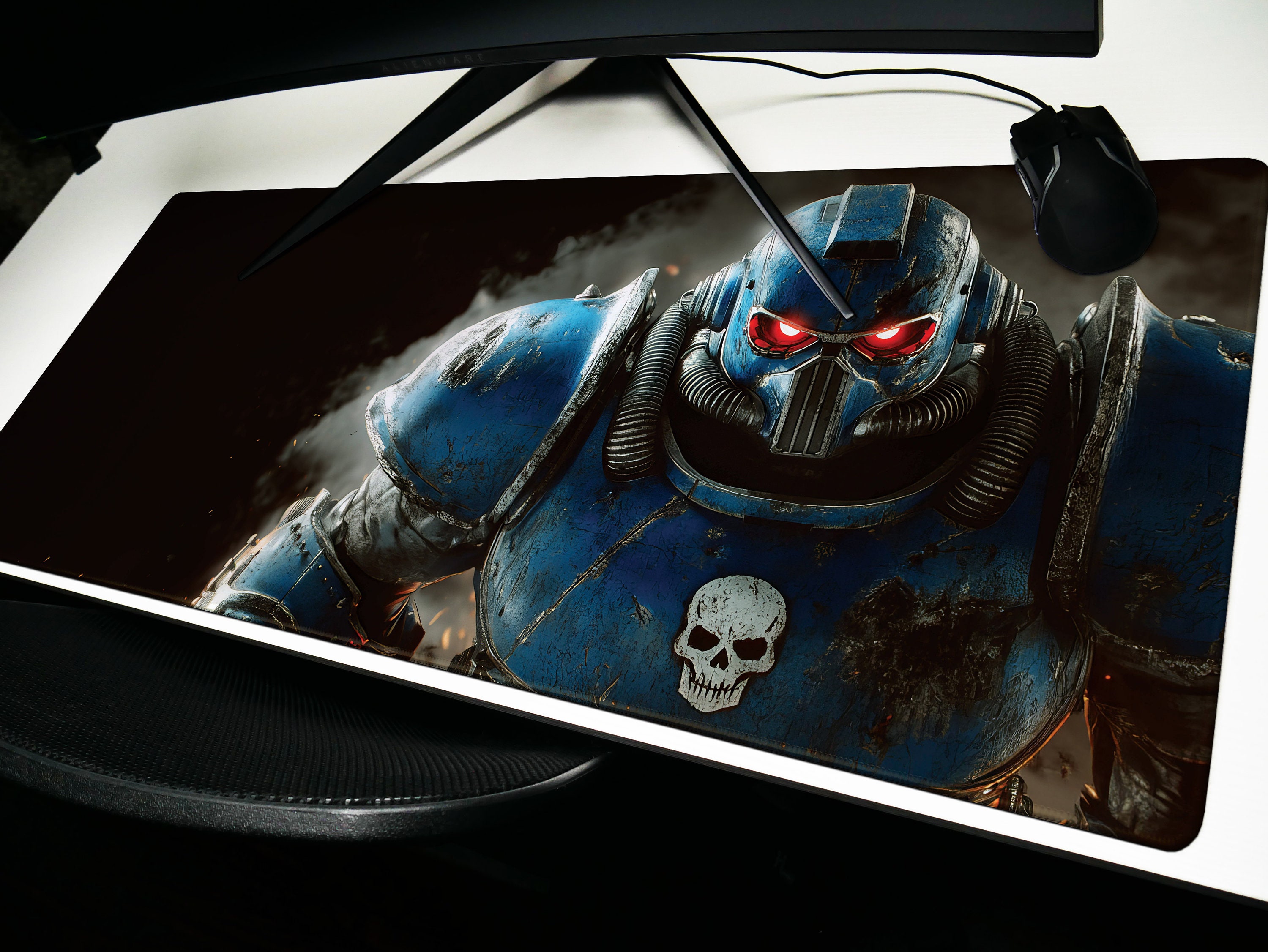 Armored Sentinel Desk Pad: Sci-fi Space Marine Gaming Mat - Etsy