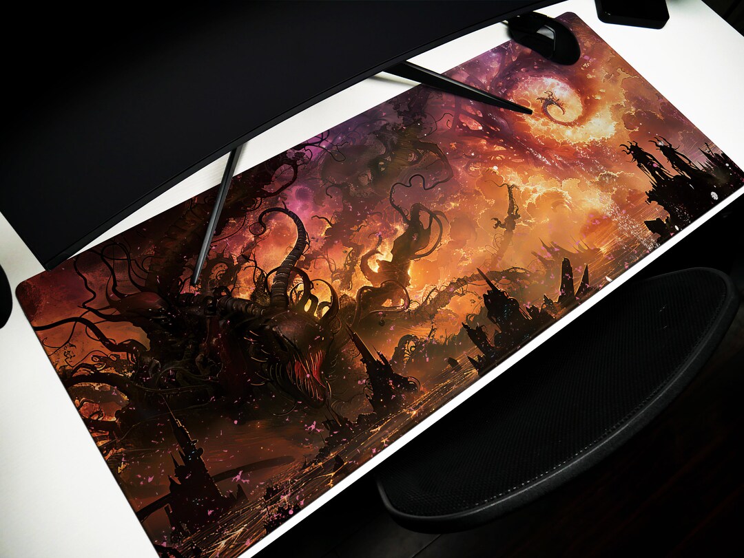 Eldritch Inferno Design 1, Desk Pad, Mouse Pad, Desk Mat, Cosmic ...