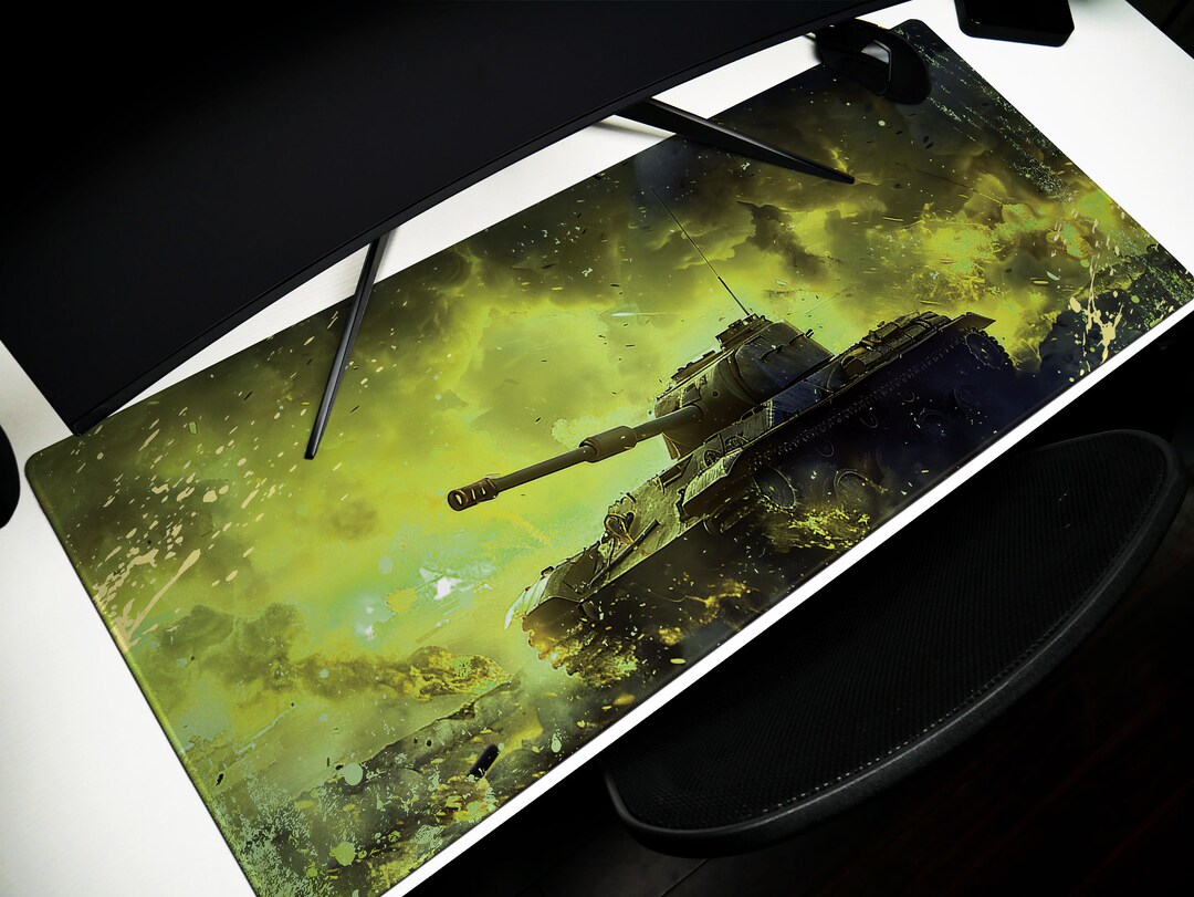 Artillery Fury Design 1, Desk Pad, Mouse Pad, Desk Mat, Golden ...