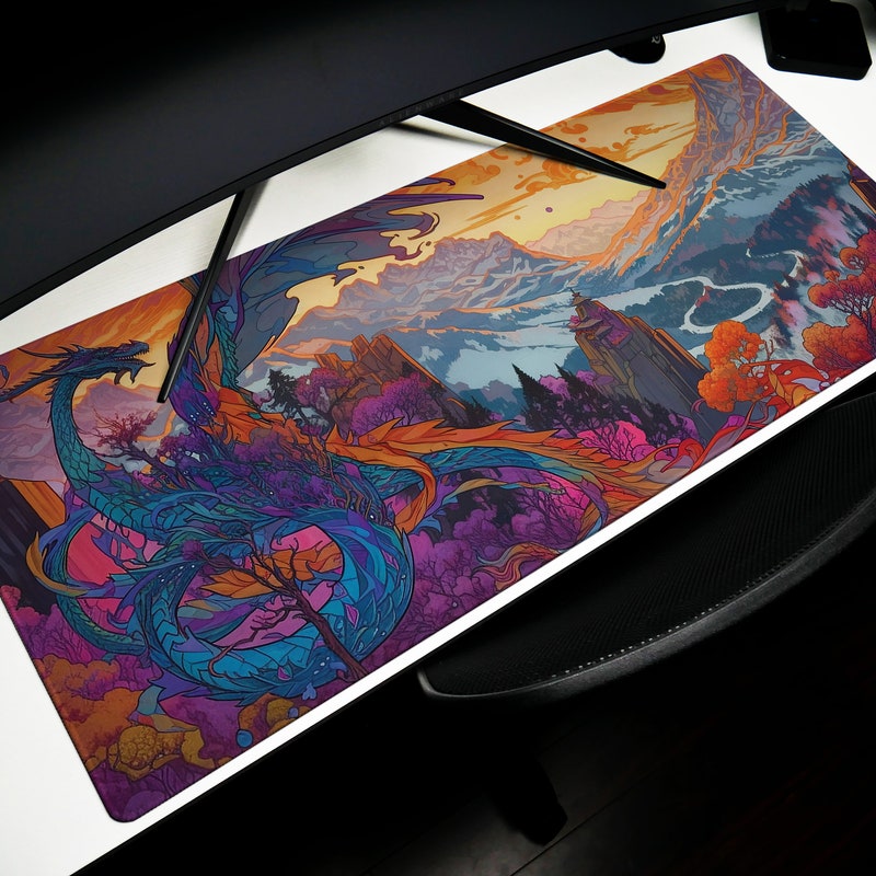 Gaming Mouse Pad Large Dragon - Etsy