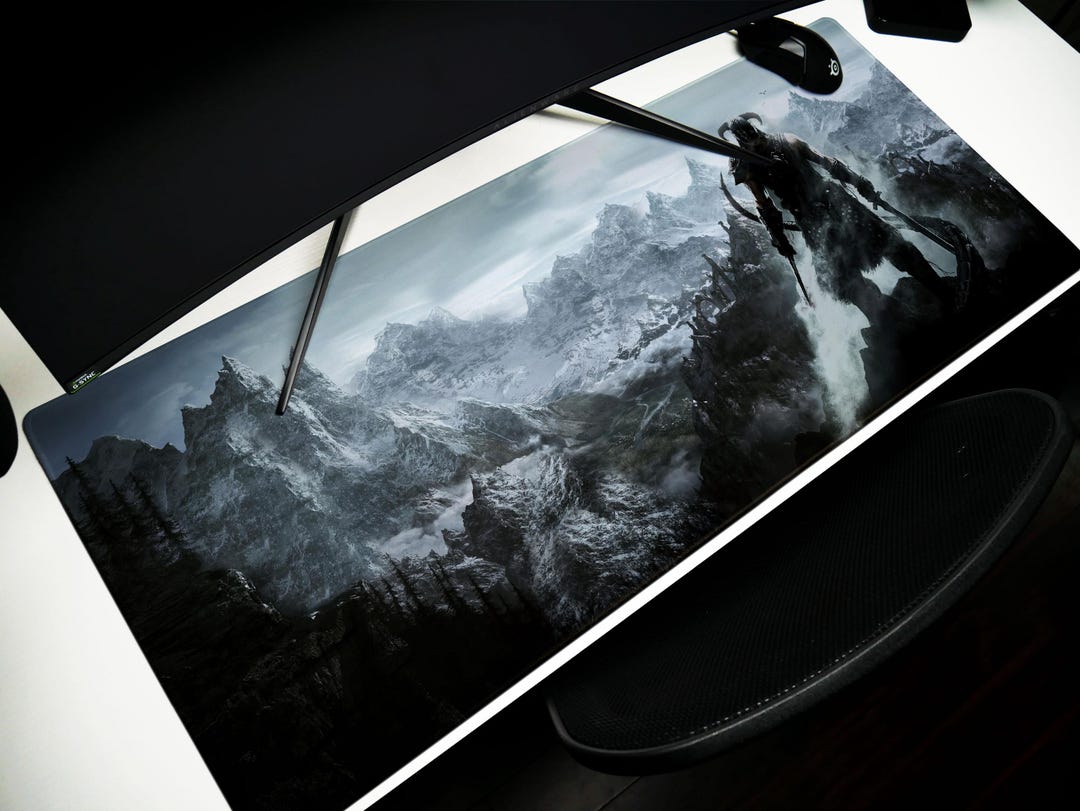 Skyrim, Desk Mat, Mouse Pad, Desk Mat, PC Gaming Accessories Gamer ...