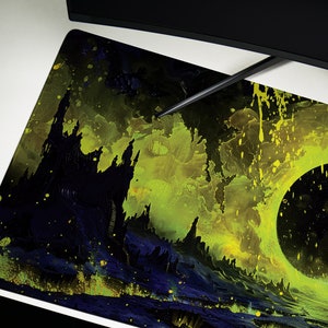 The Gate of Hell, Desk Pad, Mouse Pad, Desk Mat, Dark Fantasy Landscape ...