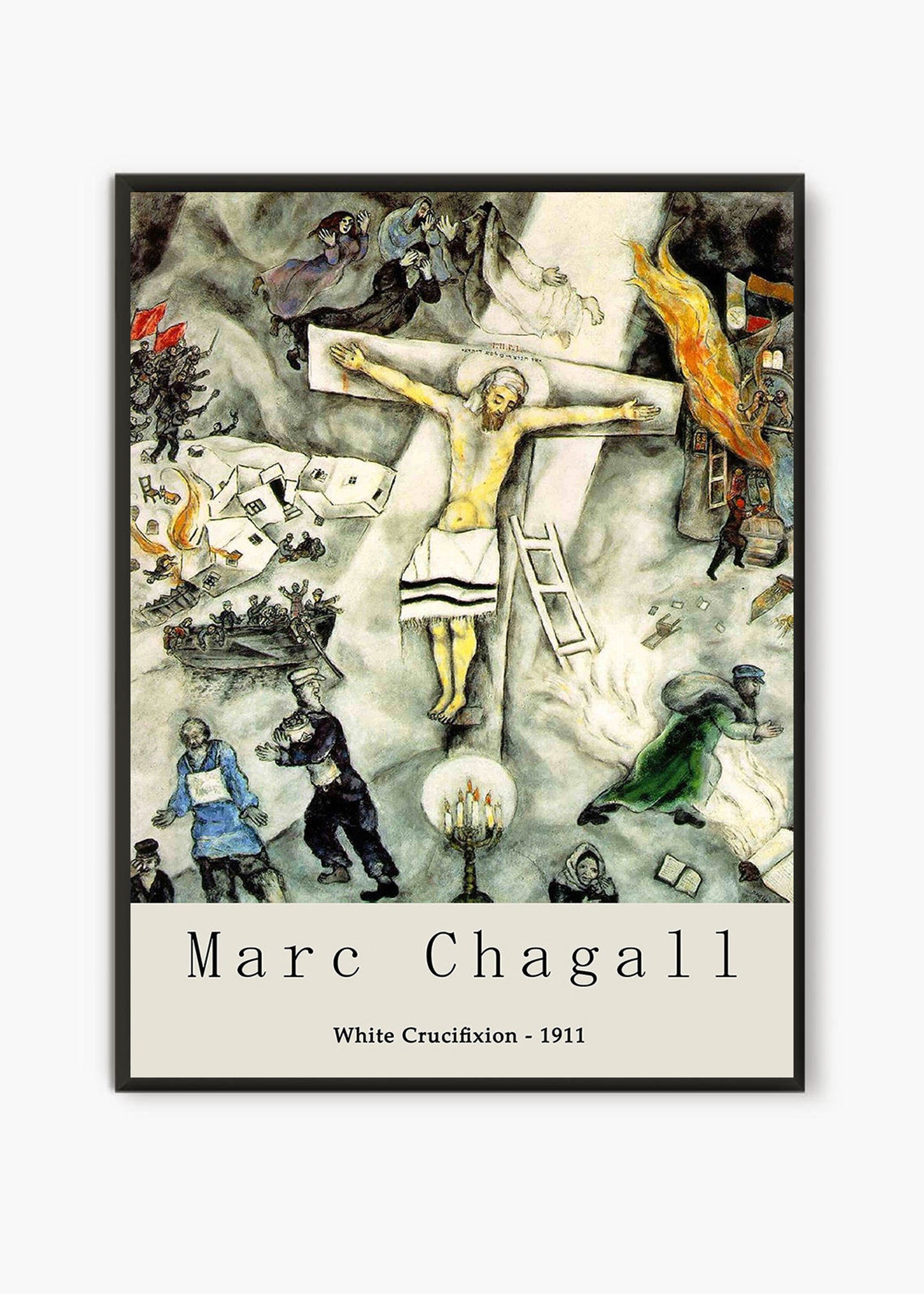 Marc Chagall Posterdruck weiße Kreuzigung Galerie Qualität | Etsy