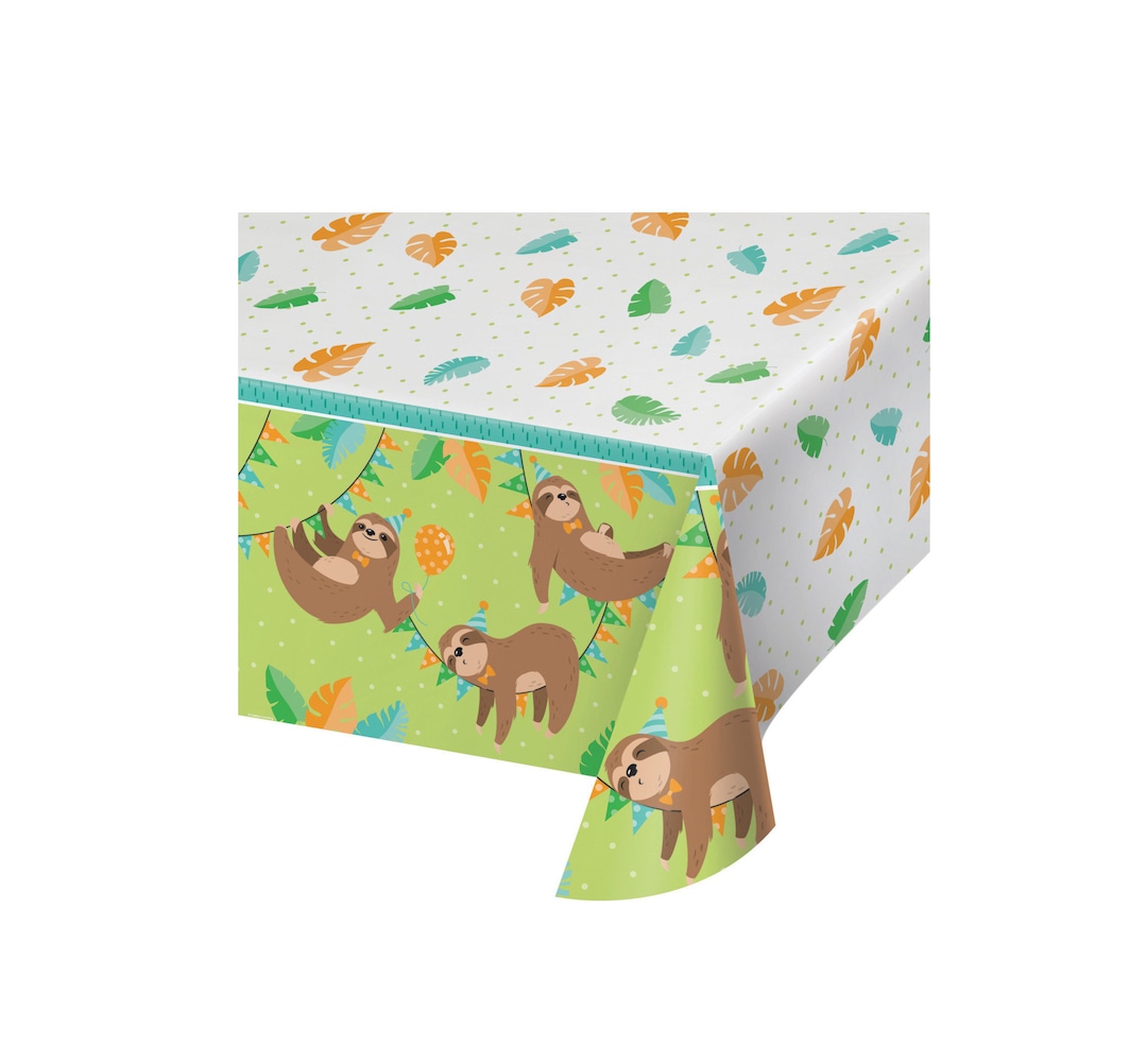 Sloth Party Tablecover, Sloth Party Décor, Sloth Birthday, Animal Theme ...