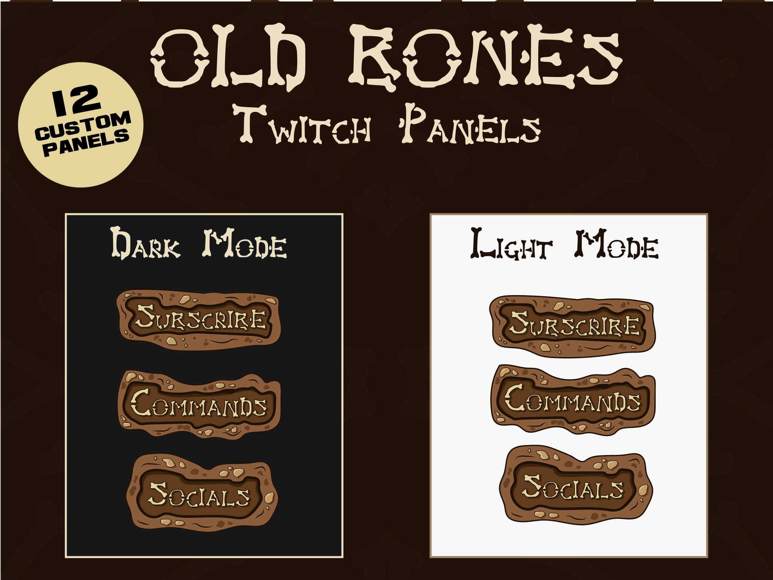 Twitch Streamer Panels Jurassic Dinosaur Bones Theme | X12 Custom ...