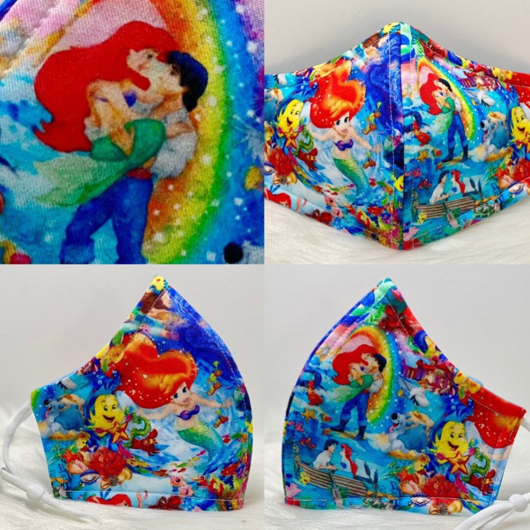 Ariel the Little Mermaid Full Story Adult Face Mask. Very Rare - Etsy