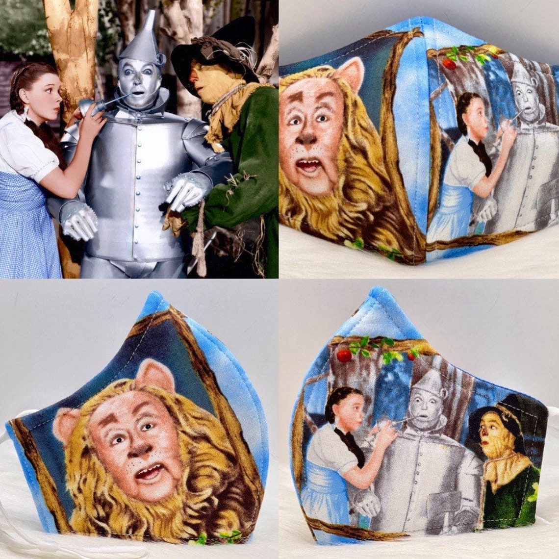 Wizard of OZ Four Main Characters Designer Adult Face Mask - Etsy