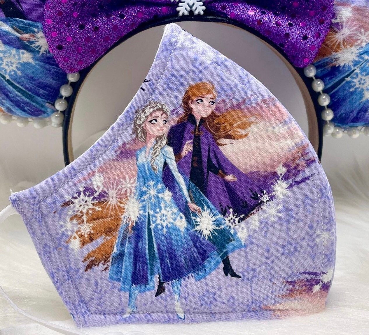 Inspired Minnie Mouse Ears OR With Combo Matching Mask Set. Frozen Elsa ...