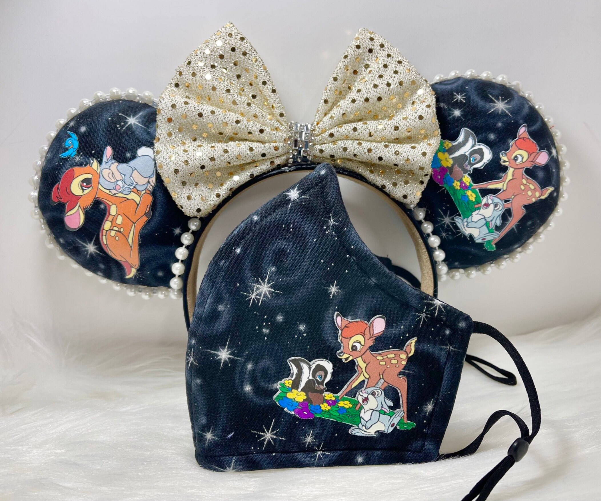 Inspirierte Bambi Minnie Mouse Ohren ODER mit Kombi passendem | Etsy