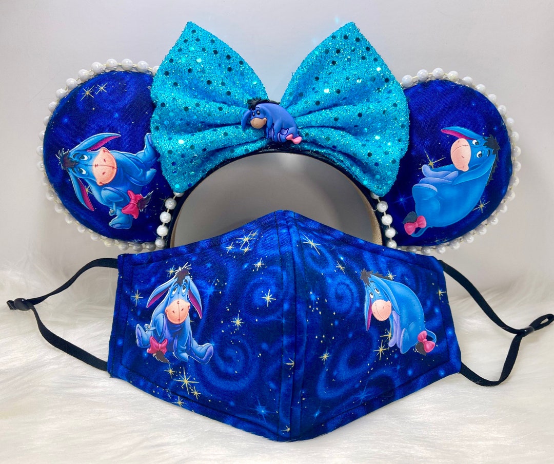 Inspired Minnie Mouse Ears and Matching Mask Adult Set Lonely Eeyore ...