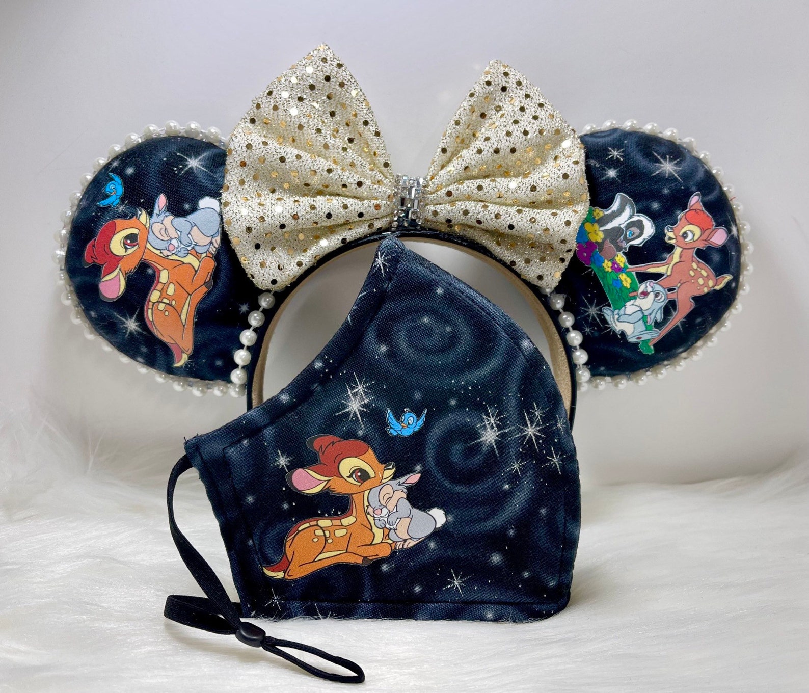 Inspired Bambi Minnie Mouse Ears OR With Combo Matching Mask | Etsy