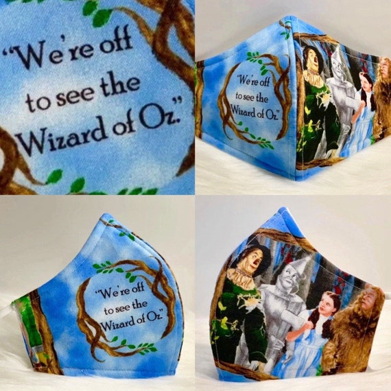 Wizard of Oz Four Main Characters Designer Adult Face Mask | Etsy