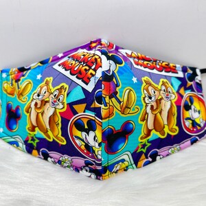 Mickey Mouse Club With Chip and Dale Designer Face Mask. Very Rare ...