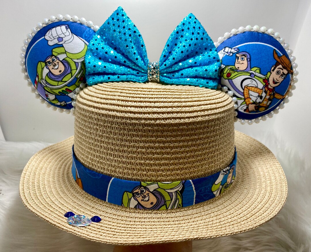 Inspired Toy Story Minnie Mouse Straw Hat, Sun Hat Mouse Ears OR With ...